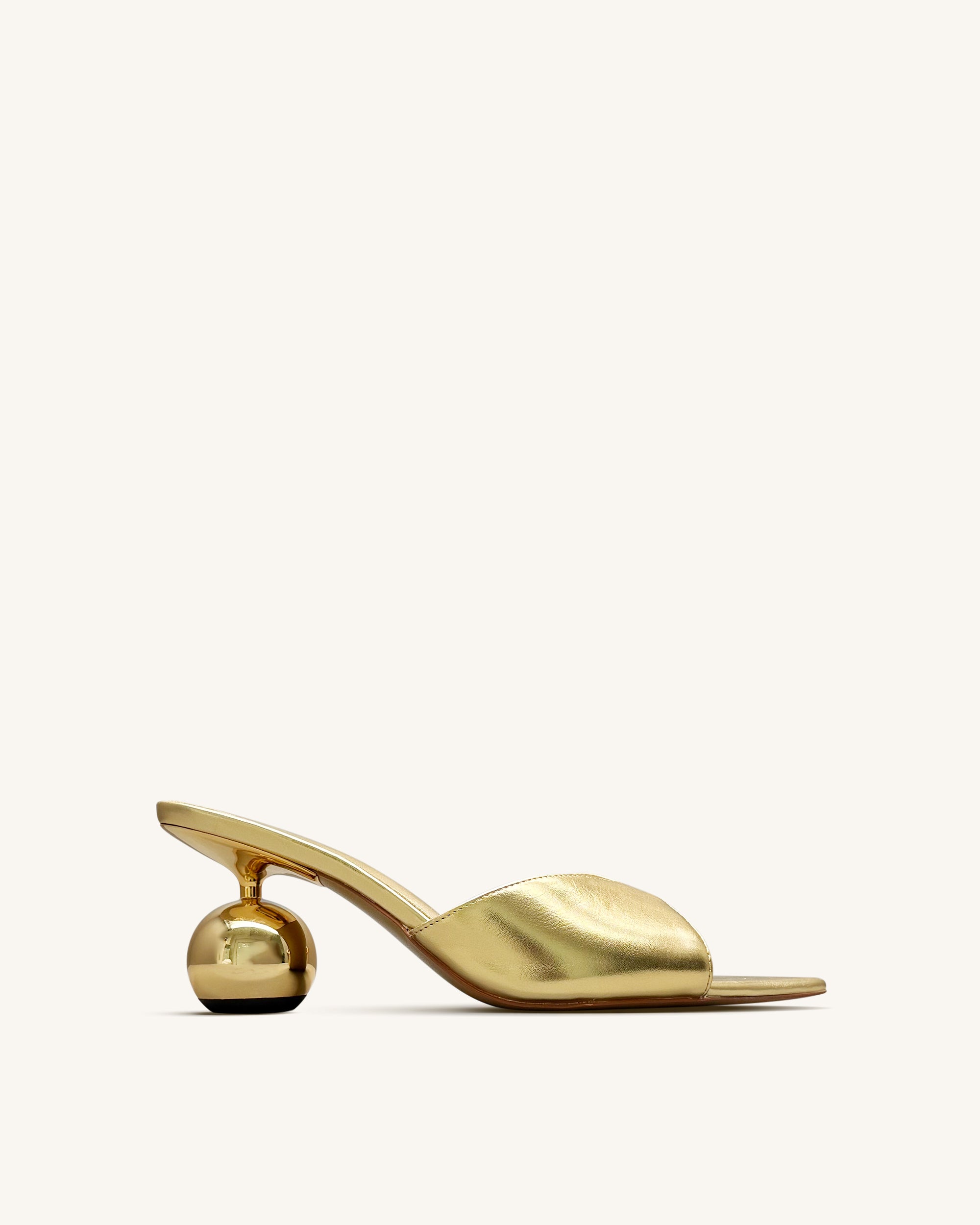 Ellie Sphere Heel Mules - Gold | JW PEI